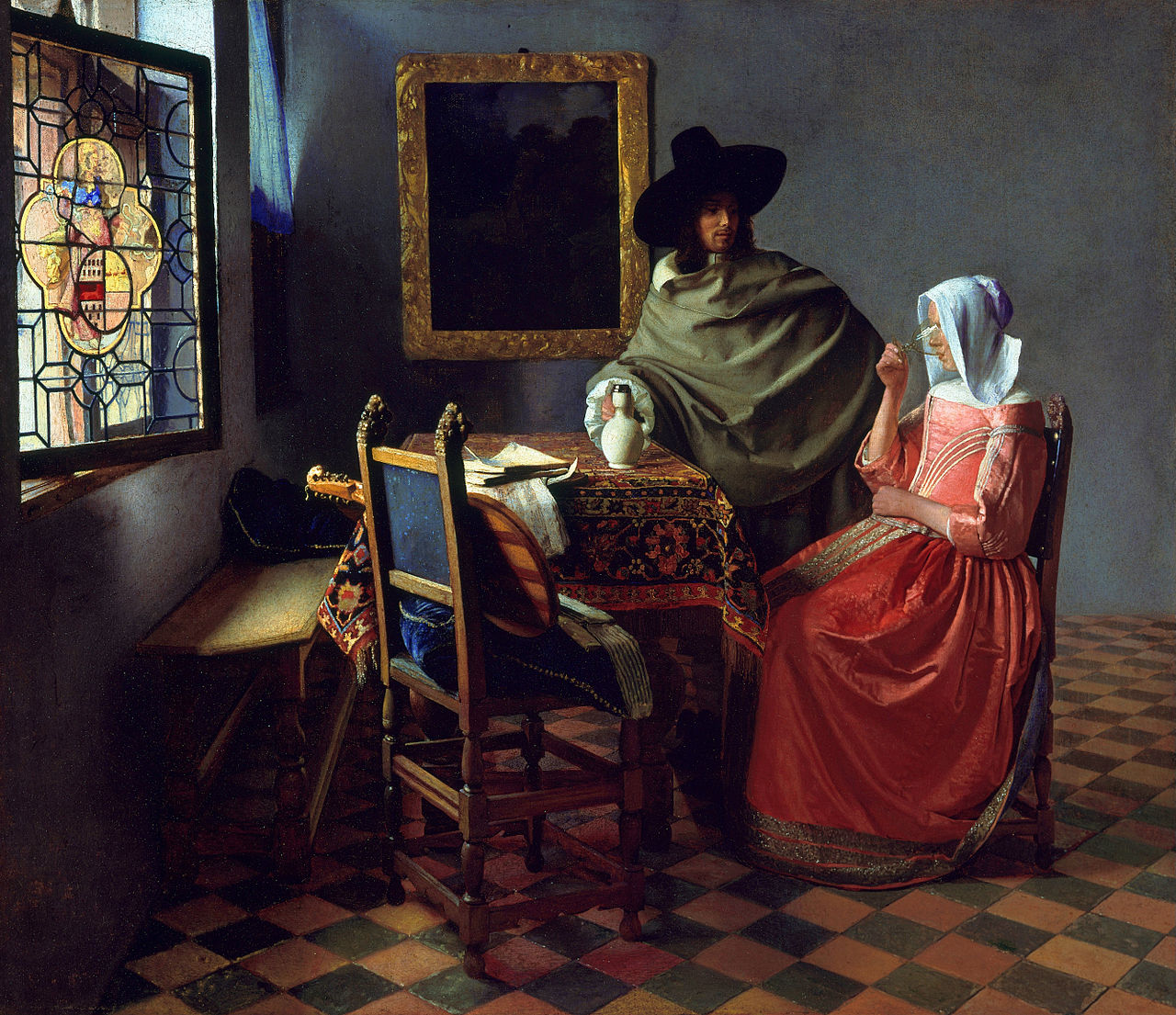 The Wine Glass, a painting by Johannes Vermeer – Gastrolvios